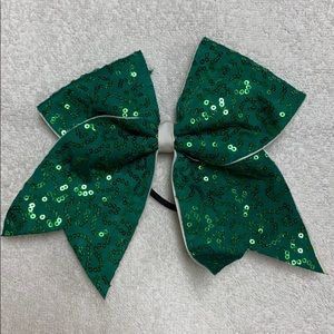 Accessories | Green Sequined Cheer Bow | Poshmark
